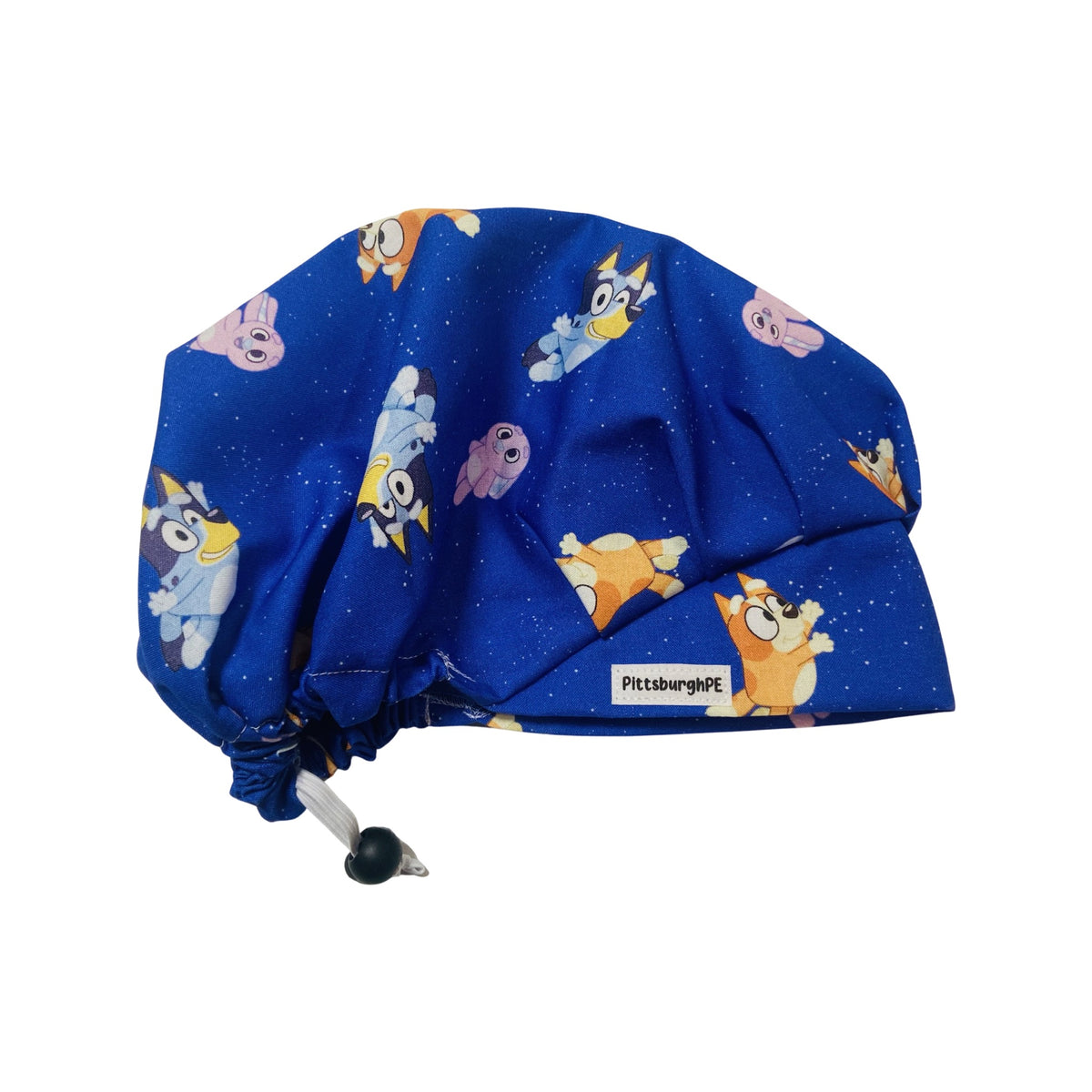 Character scrub cap (made with licensed Bluey fabric) – PittsburghPE